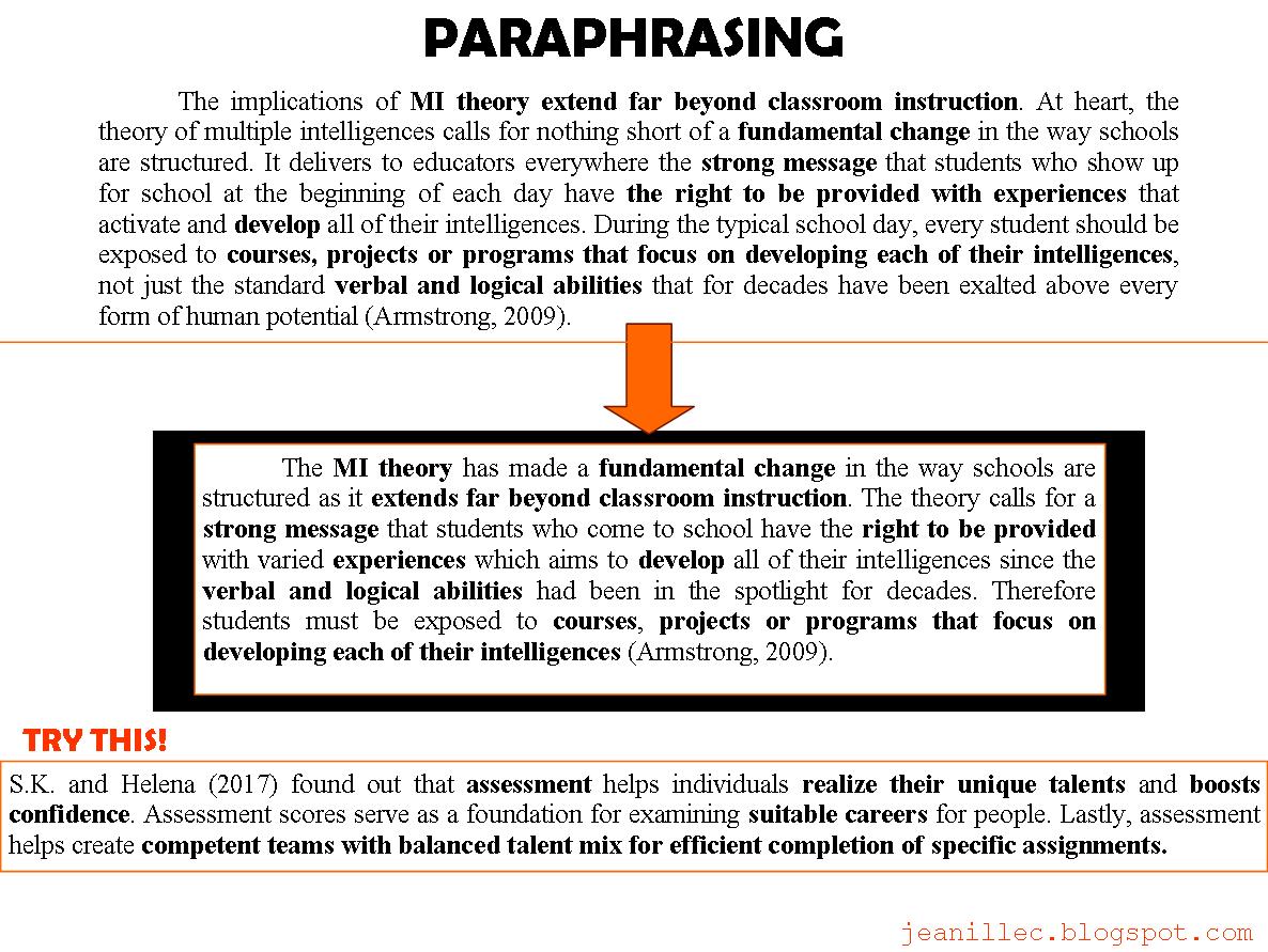 Ms Jeanille: Paraphrasing