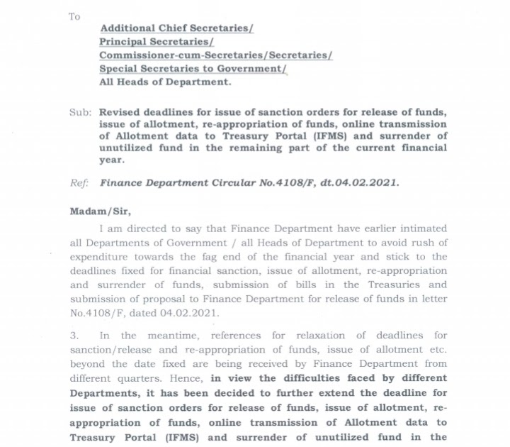 OSS TODAYS: Revised dateline for issue of sanction order for release of ...