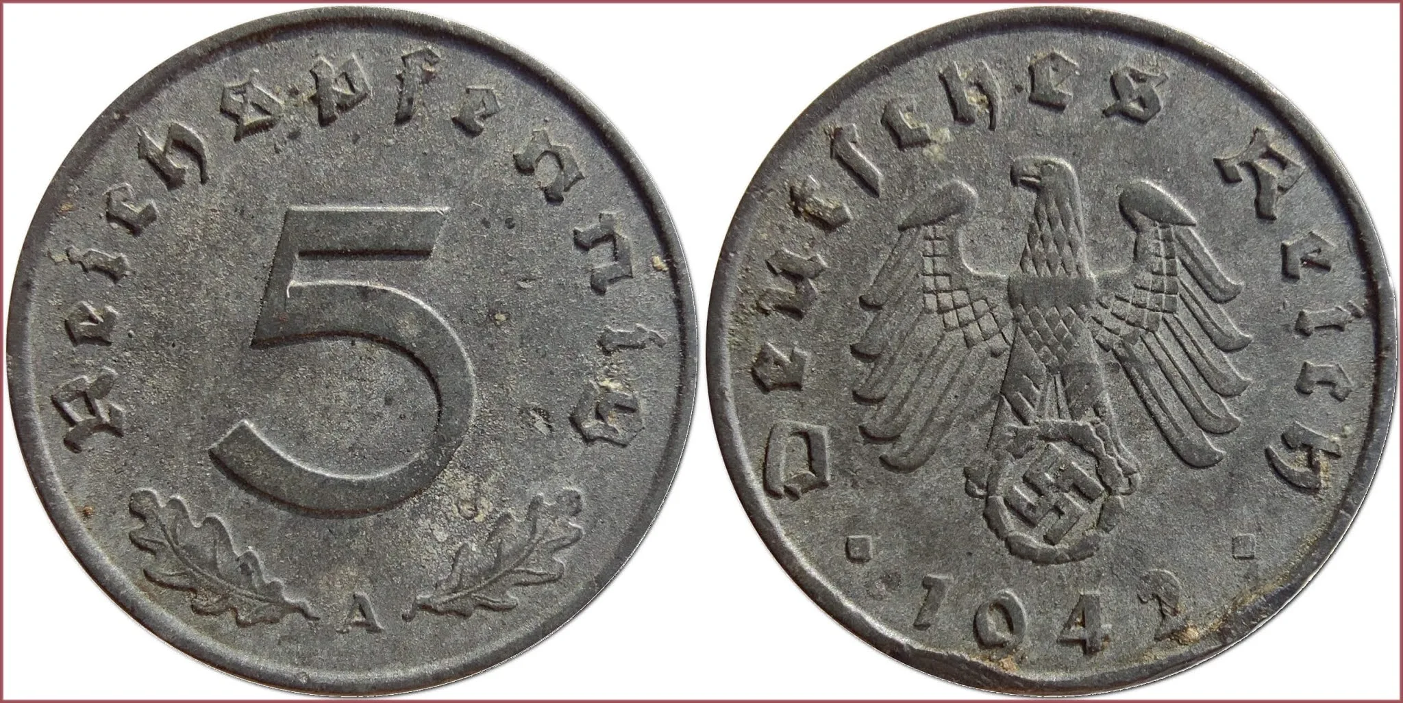 Reichspfennig: coin of Germany (1923-1948); 1/100 reichsmark