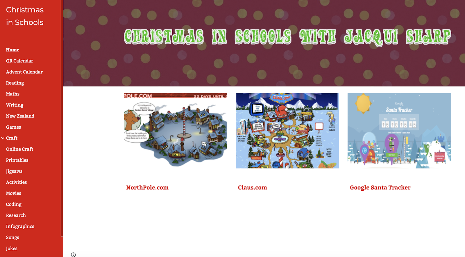 Jacqui Sharp: Christmas Website