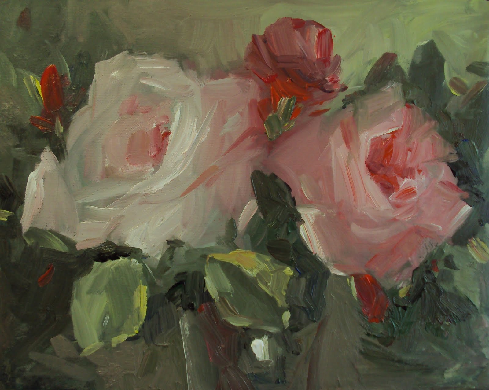 My new paintings: Cottage garden roses