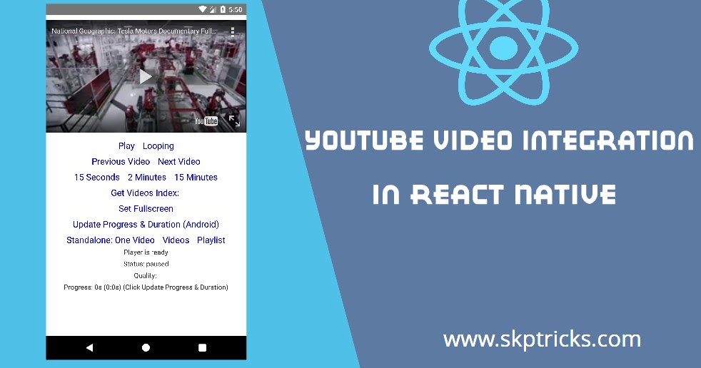 YouTube Video Integration in React Native | SKPTRICKS