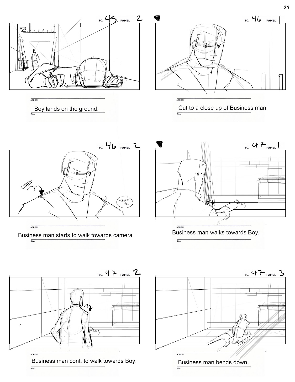 Amanda Becker's Portfolio: Hand to Hand Combat Storyboard