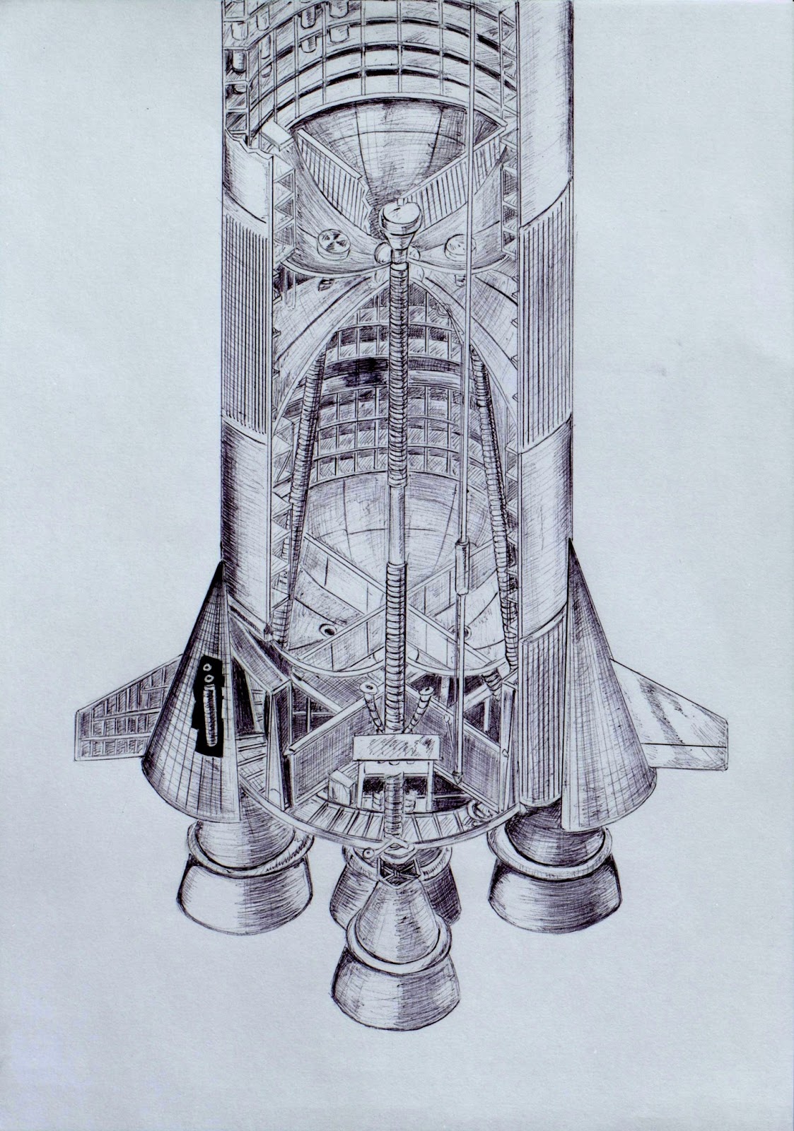 Drawings and sketches while studying: Saturn V (Apollo XI) for Kit (in ...