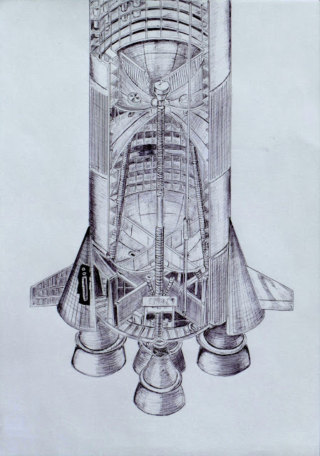 Drawings and sketches while studying: Saturn V (Apollo XI) for Kit (in ...