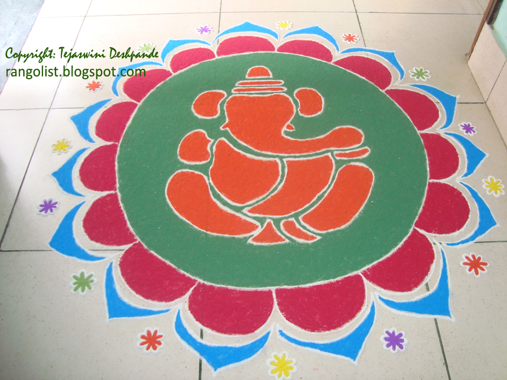 Rangoli - Our Culture through Designs: Shree Ganesh Rangoli Design on ...