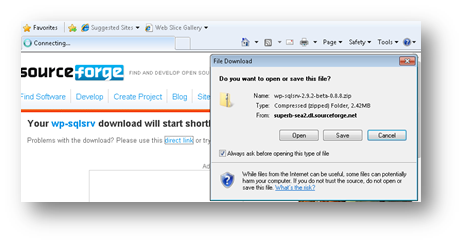 Installing WordPress on SQL Server