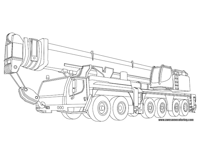 Liebherr Mobile Crane Coloring Page