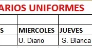 CMSB Grados 8°: Horario de Uniformes