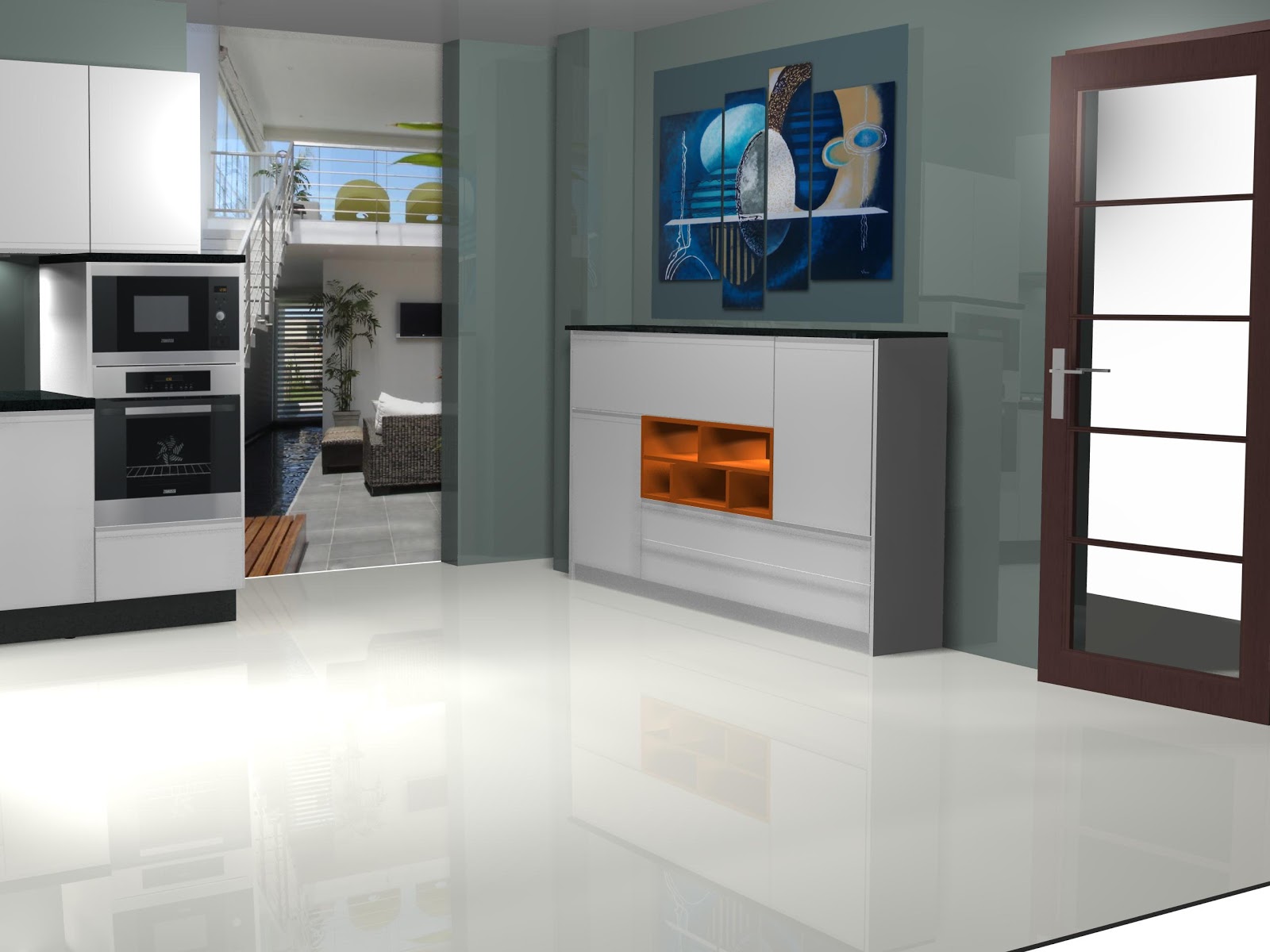 MI COCINA: Diseño de cocina en alto brillo, laminado blanco inmaculado