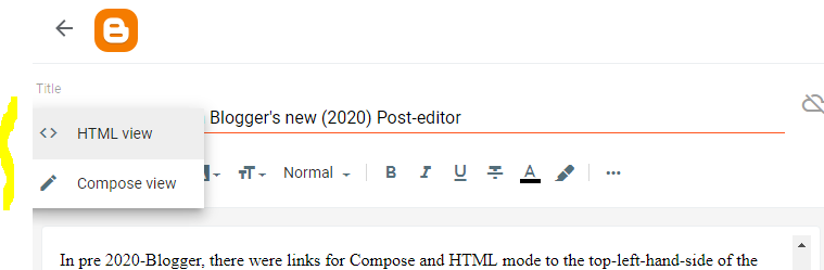 Working with HTML in Blogger's new (2020) Post-editor | Blogger-Hints ...