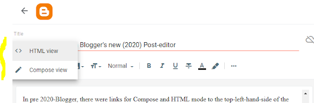 Working with HTML in Blogger's new (2020) Post-editor | Blogger-Hints ...