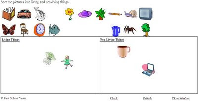 Teddy's Science Lab: Sorting game: Living and non-living things