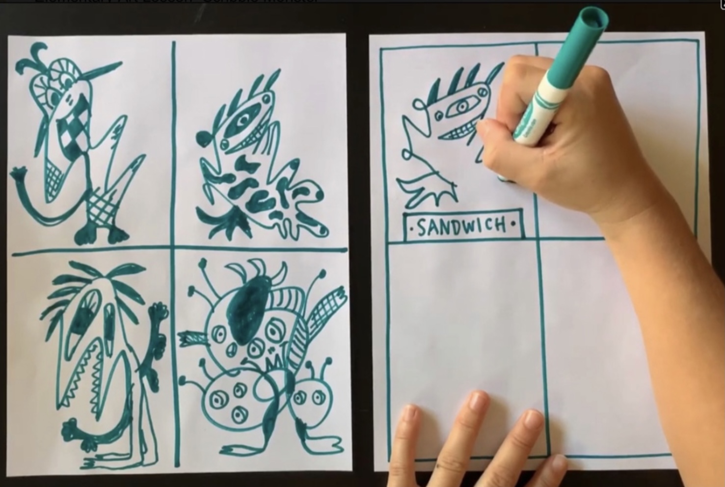 Art Sub Lessons: 7 Easy Art Lessons About Monsters