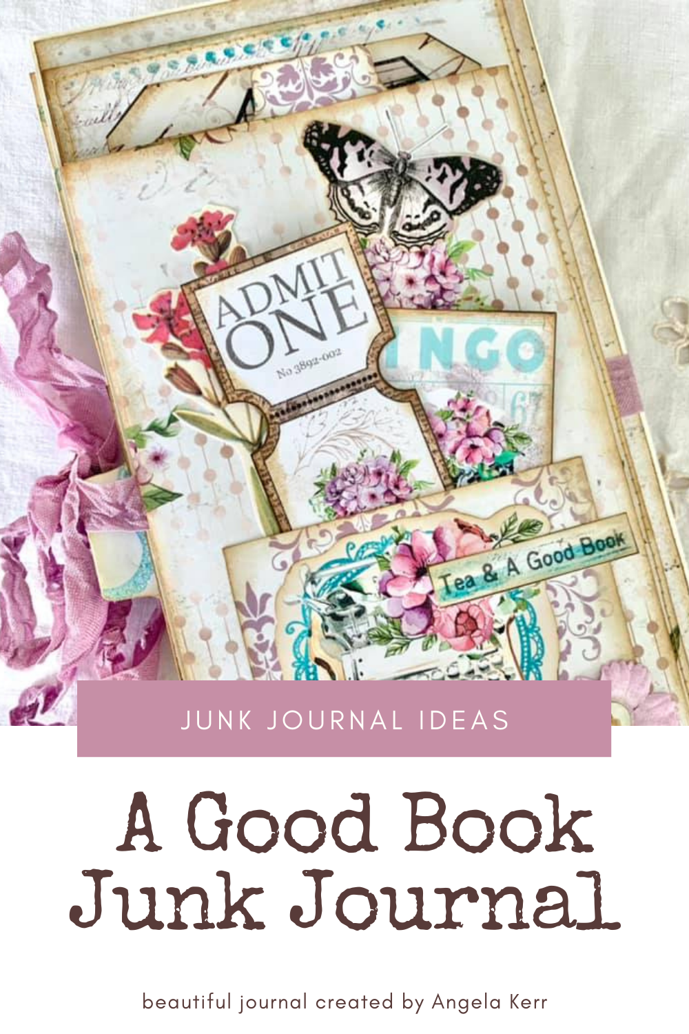 Calico Collage Junk Journal Printable Ephemera: A Good Book Junk ...