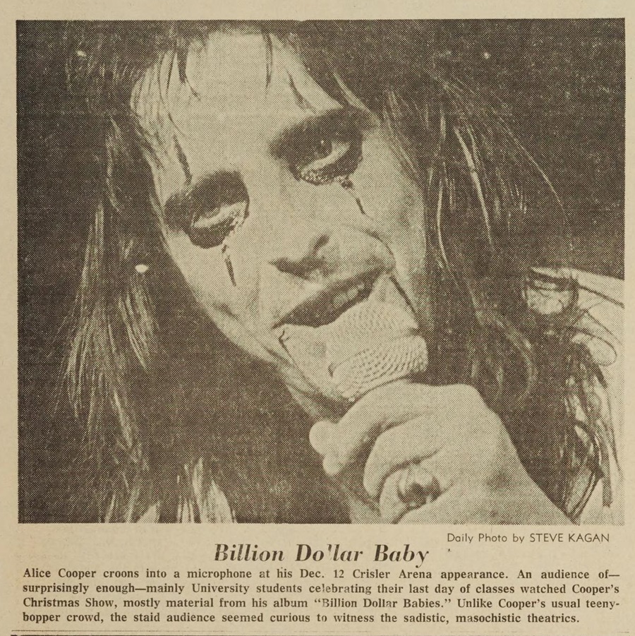 Rock & Roll Newspaper Press History: Alice Cooper - The Michigan Daily ...