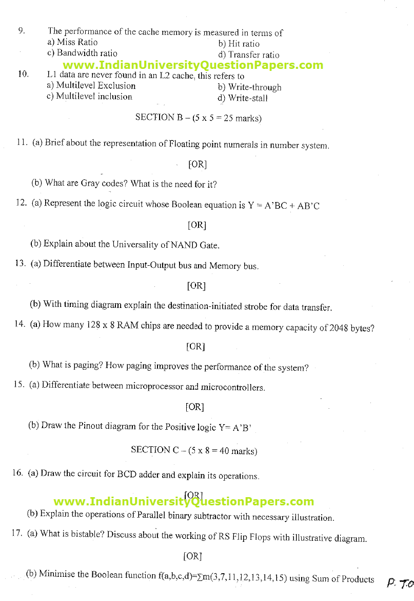 Bharathiar University B.Sc / BCA Digital Fundamentals and Architecture ...