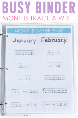 Busy Binder Activities | Lets Play.Learn.Grow