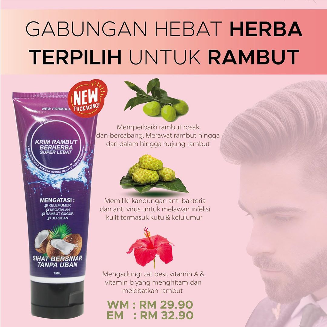 KRIM RAMBUT BERHERBA SUPER LEBAT D'HERBS 2019 | BEAUTY KIOSK