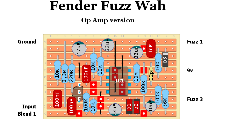 Dirtbox Layouts: Fender CBS Era Fuzz Wah - Fuzz section
