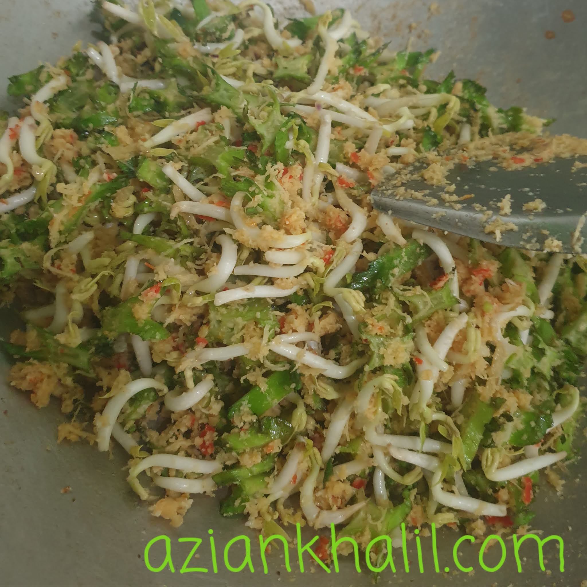 Kerabu kacang botol campur taugeh yang senang dan sedap - aziankhalil.com