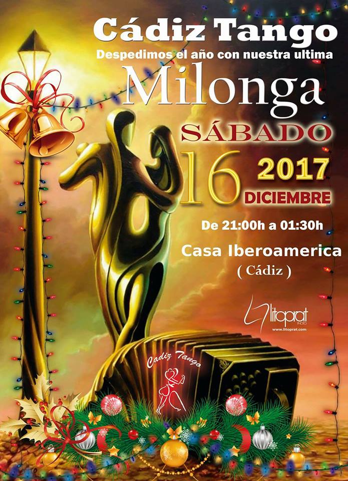 CÁDIZ TANGO: Milonga de Navidad, sábado 16 de Diciembre 2017