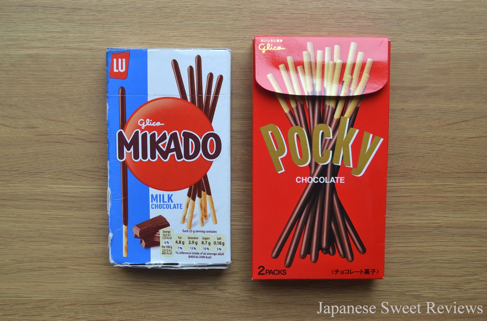 Japanese Sweet Reviews: Glico (LU) Mikado Chocolate - Review and Comparison