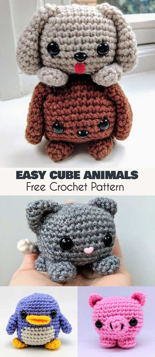 Beautiful Skills - Crochet Knitting Quilting : Easy Cube Animals - Free ...