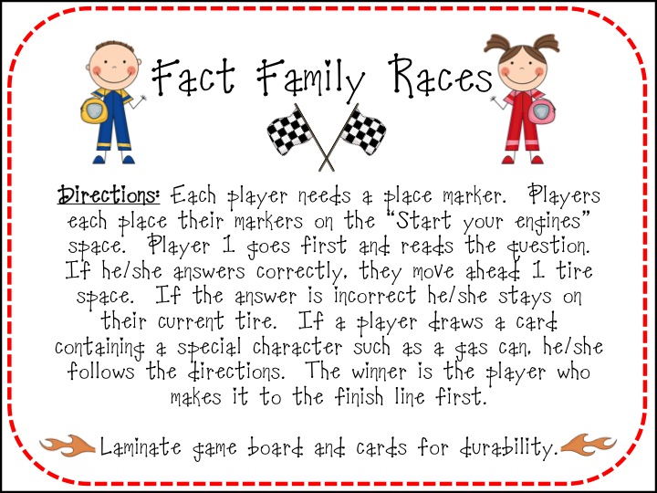First Grade Fanatics: Race Car Math Games