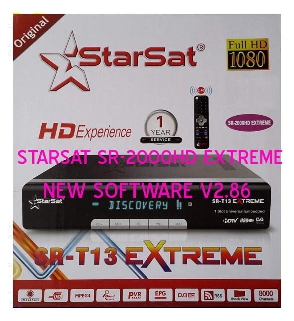 NEW SOFTWARE OF STARSAT SR-2000 HD EXTREME RECEIVER NEW VERSION V2.86 - 1Biss Key - Biss Key