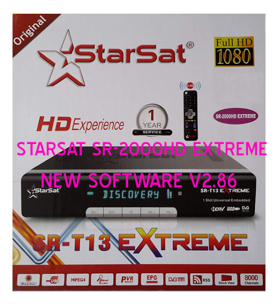 NEW SOFTWARE OF STARSAT SR-2000 HD EXTREME RECEIVER NEW VERSION V2.86 - 1Biss Key - Biss Key