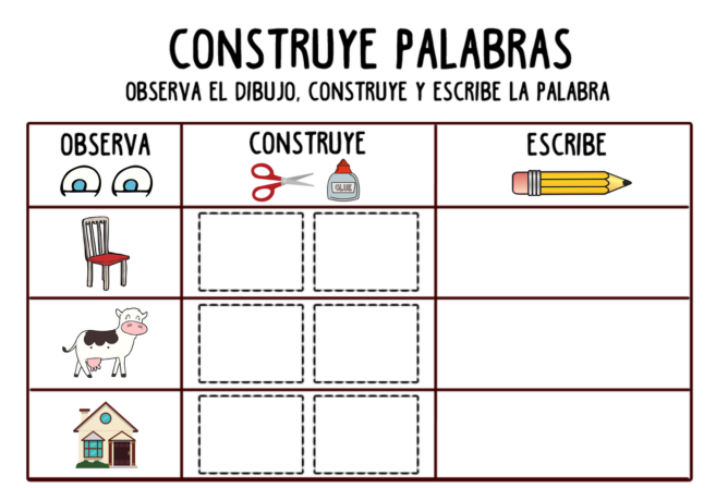 Silabas "Construye palabras".