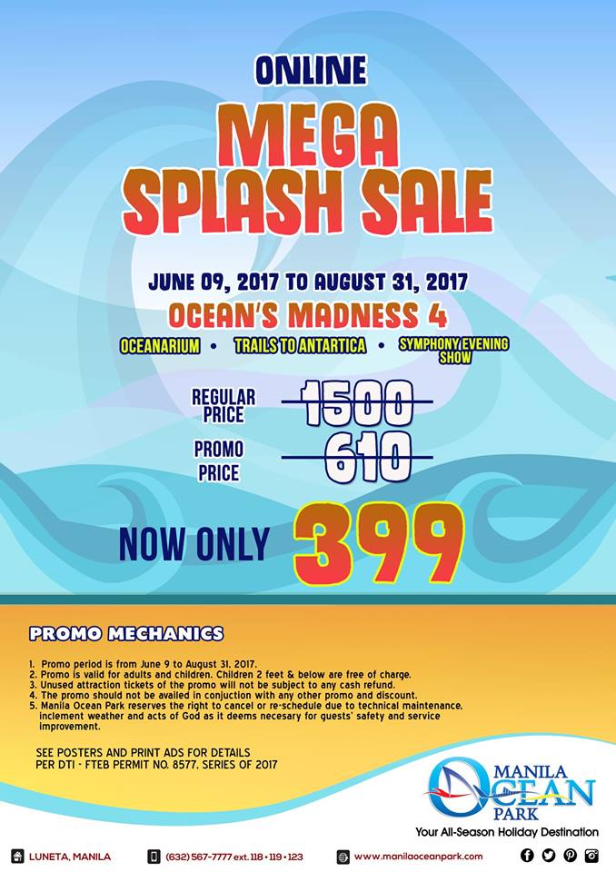 Manila Shopper: Manila Ocean Park Online Mega Splash SALE: Aug 2017