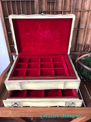 Antiqued Yellow Vintage Jewelry Box