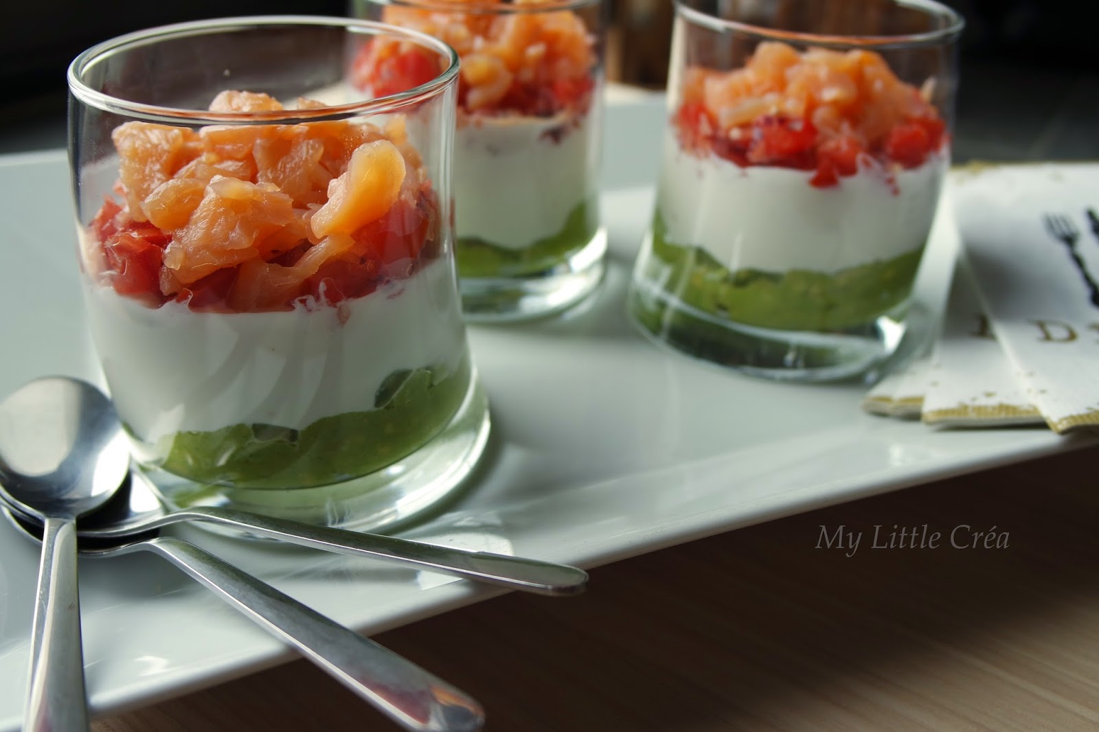 My Little Créa: Verrines Avocat, Ricotta, tomates et Saumon Fumé