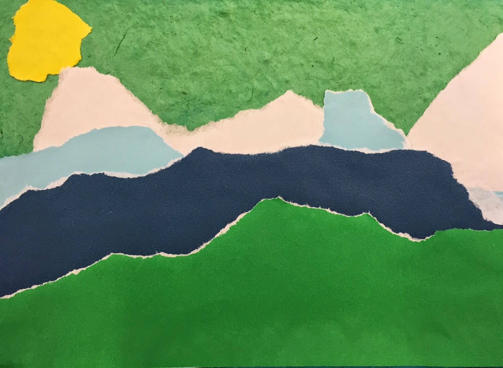 small batch art: 1st grade landscape collages