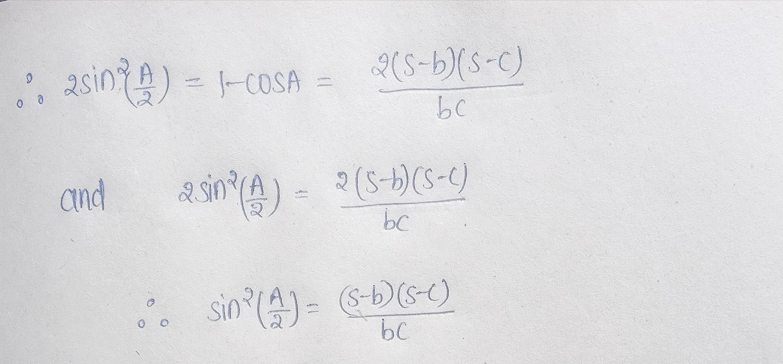 Derivation of half angle formula || Derivation of formula containing ...