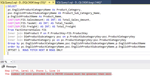 Microsoft Business Intelligence Pagination In Sql Server Using Offset And Fetch