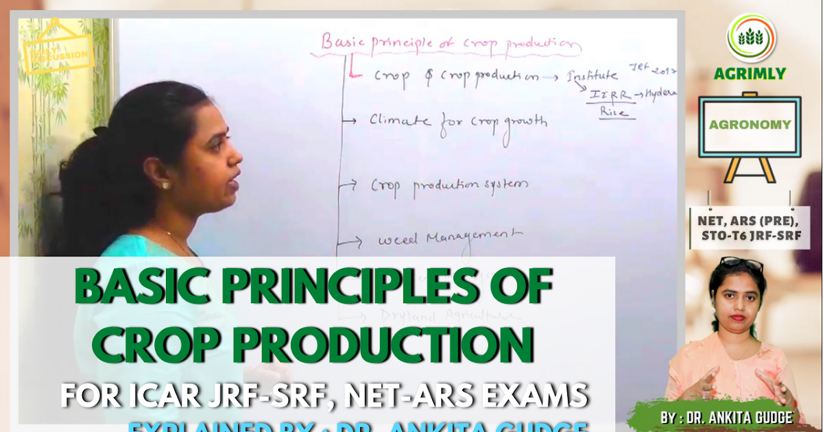 Agrimly: Basic Principles of Crop Production (AGRONOMY) for ICAR JRF-SRF NET ARS STO | By Dr ...