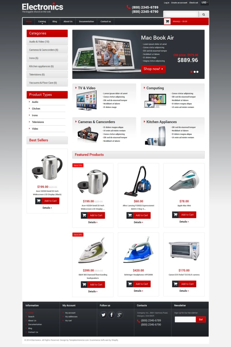 Best Electronics Store Responsive Shopify Theme - New Top Template