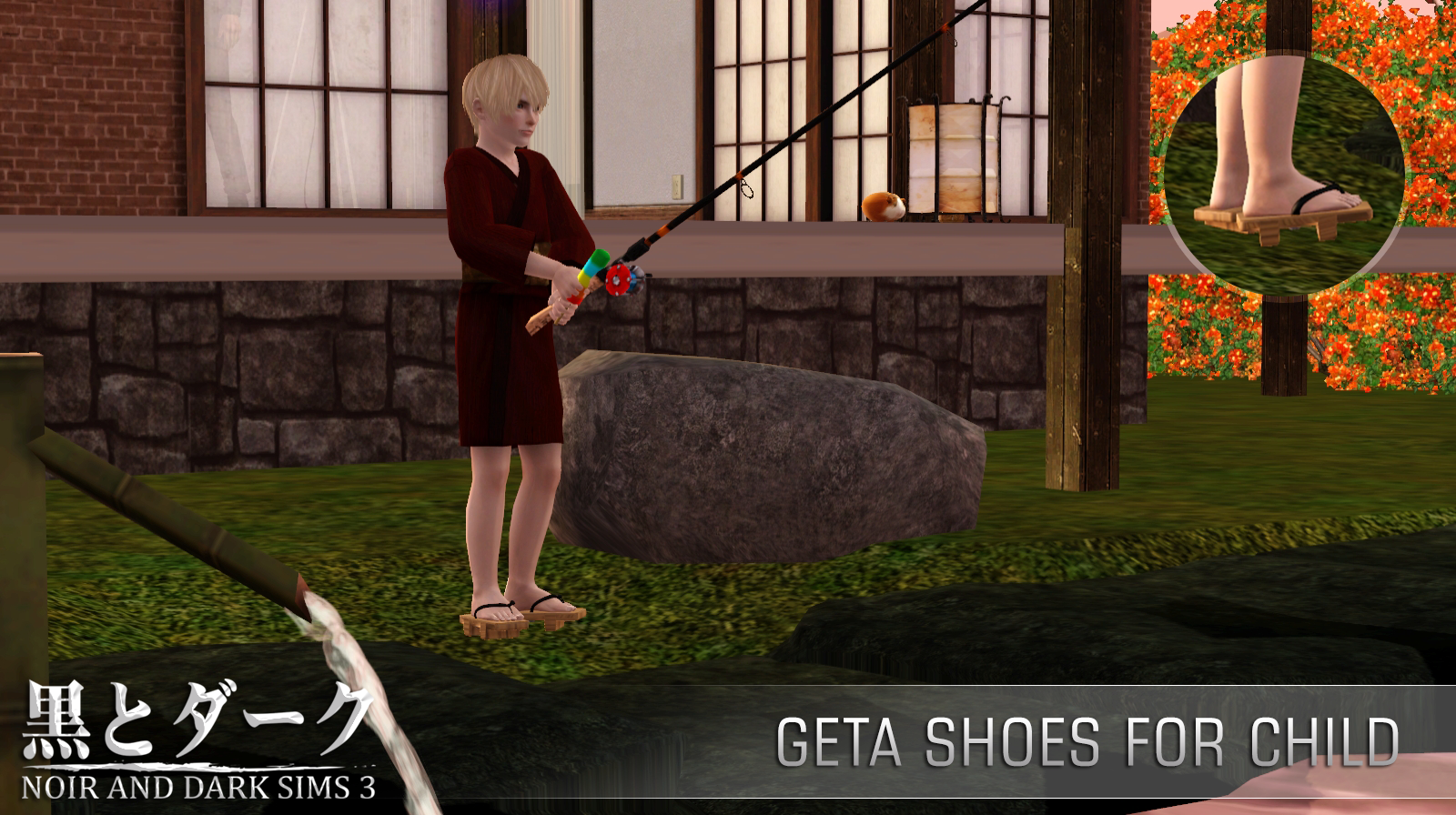 TS3 - Geta Shoes for Child ~ Noir and Dark Sims