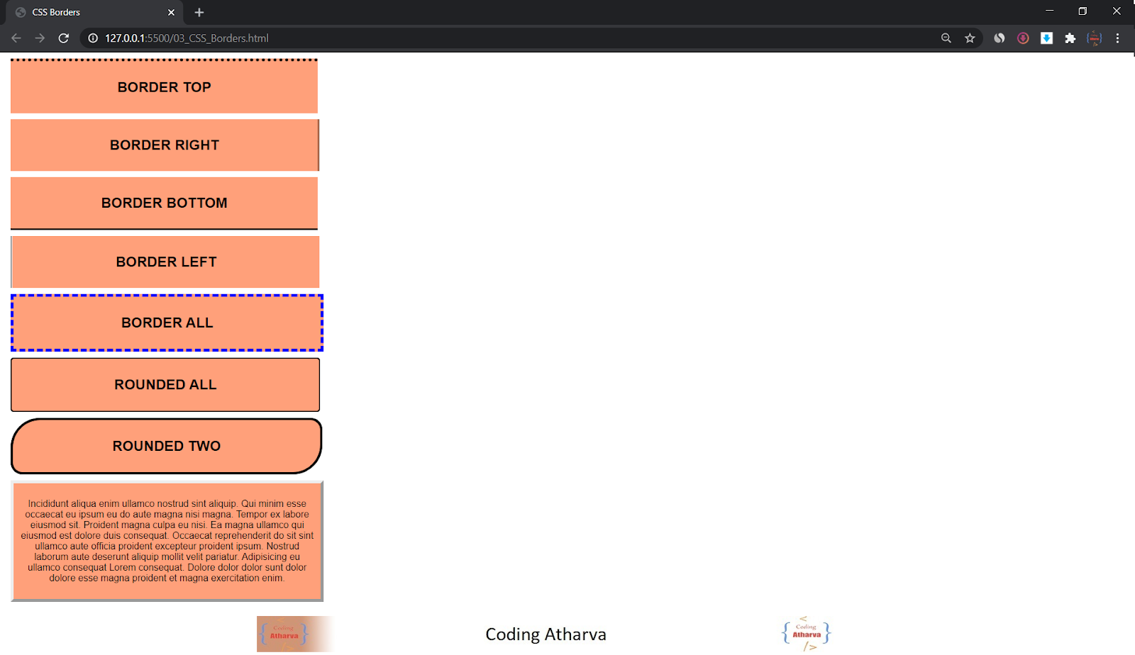 3 Program To Demonstrate Borders In Css ~ Coding Atharva