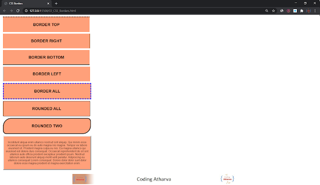 3 Program to demonstrate Borders in CSS ~ Coding Atharva
