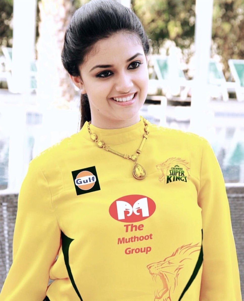 Keerthy Suresh in Yellow Dress for CSK IPL 2018 | Keerthy Suresh
