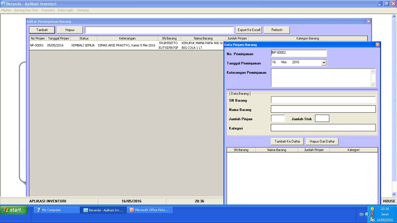 Source Code dan Aplikasi Inventori / Keluar Masuk Barang | Contoh Program Dengan Visual Basic