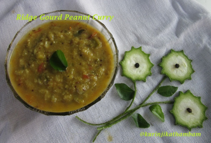 Ridge Gourd Peanut Curry / Peerkankai kadalai curry ~ Kurinji Kathambam