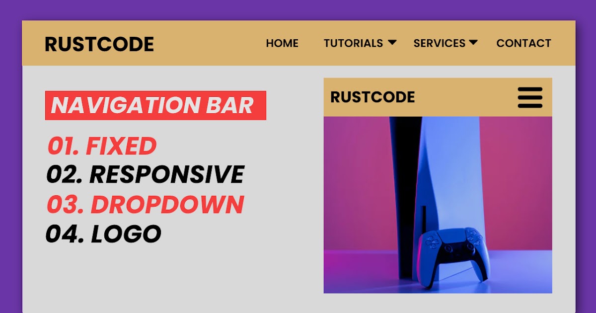 Fixed Responsive Dropdown Navigation Bar With Logo | HTML, CSS And ... Fixed Responsive Dropdown Navigation Bar With Logo | HTML, CSS And ...