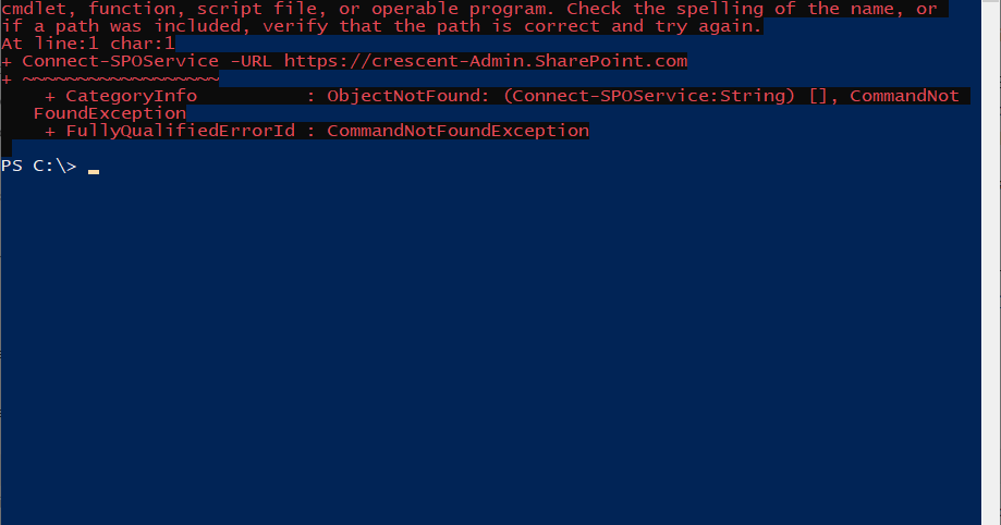 Fix Connect Sposervice The Term Connect Sposervice Is Not Recognized As The Name Of A