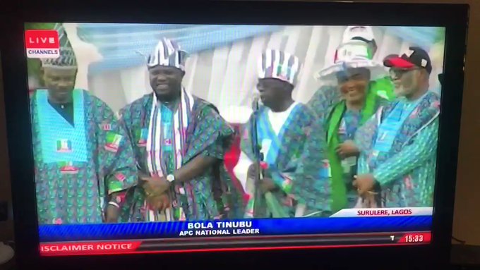 Bola Tinubu while speaking at APC Campaign rally in Lagos State today ... Bola Tinubu while speaking at APC Campaign rally in Lagos State today ...