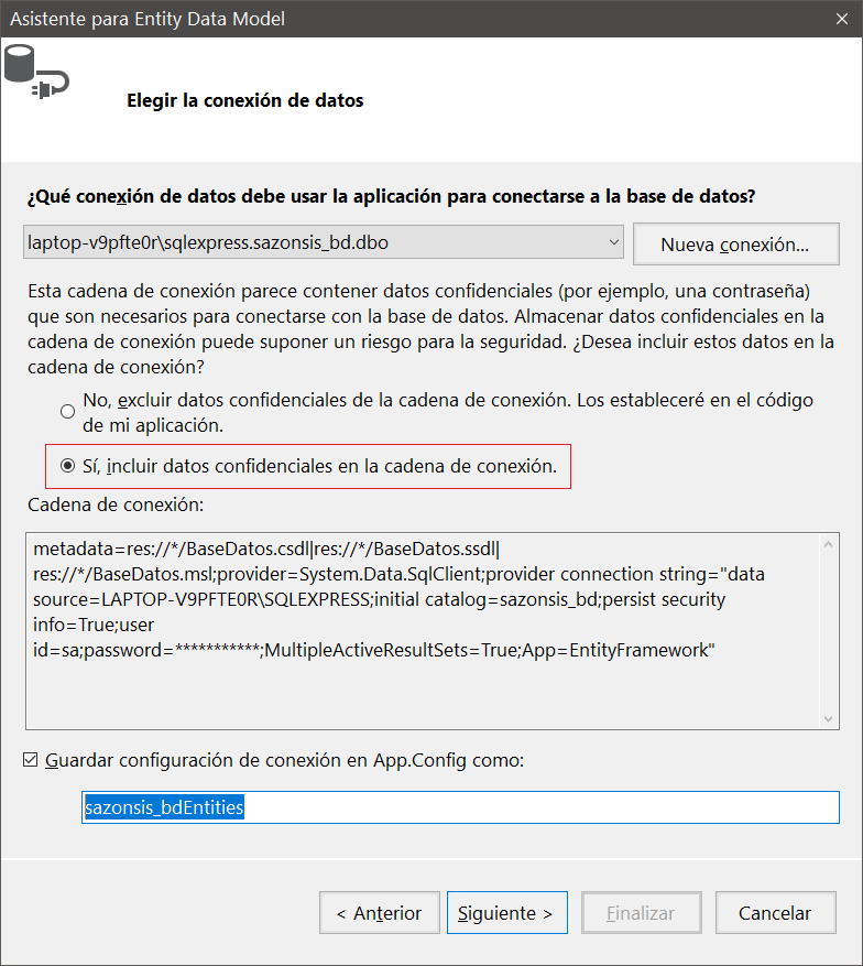 Conectarse a una base de datos en SQL Server con ADO.NET Entity ...